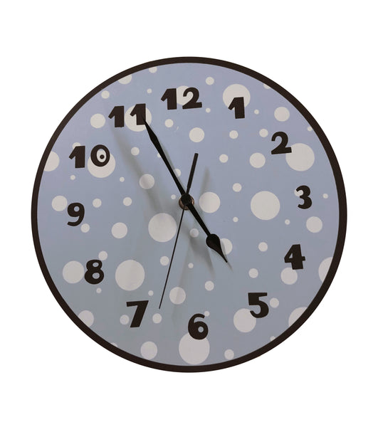 blue-and-brown-polka-dot-clock – frame of mind mt
